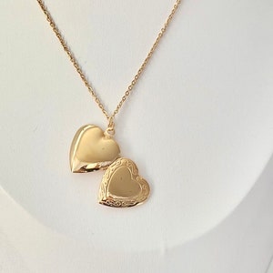 Large Gold Locket Heart. Waterproof Gold Locket. 18k Quality Plated ...