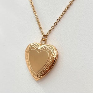 Large Gold Locket Heart. Waterproof Gold Locket. 18k Quality Plated ...