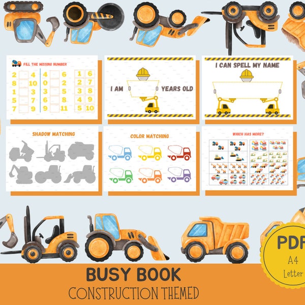 Construction Quiet Book - Etsy