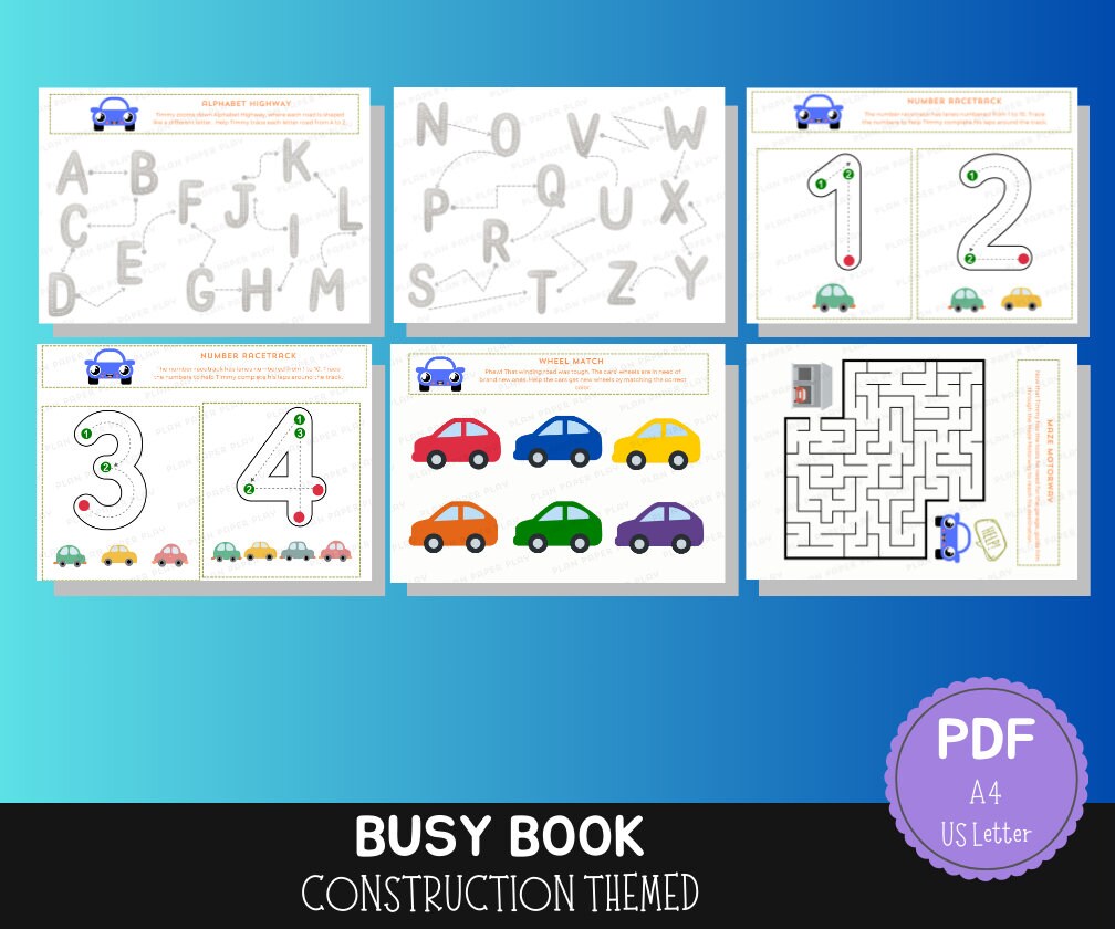 Car Themed Digital Printable Busy Book - Etsy