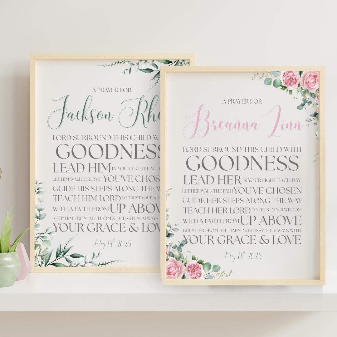 Baby Dedication Prayer Gift Boy or Girl, Personalized PRINTABLE, Baby ...