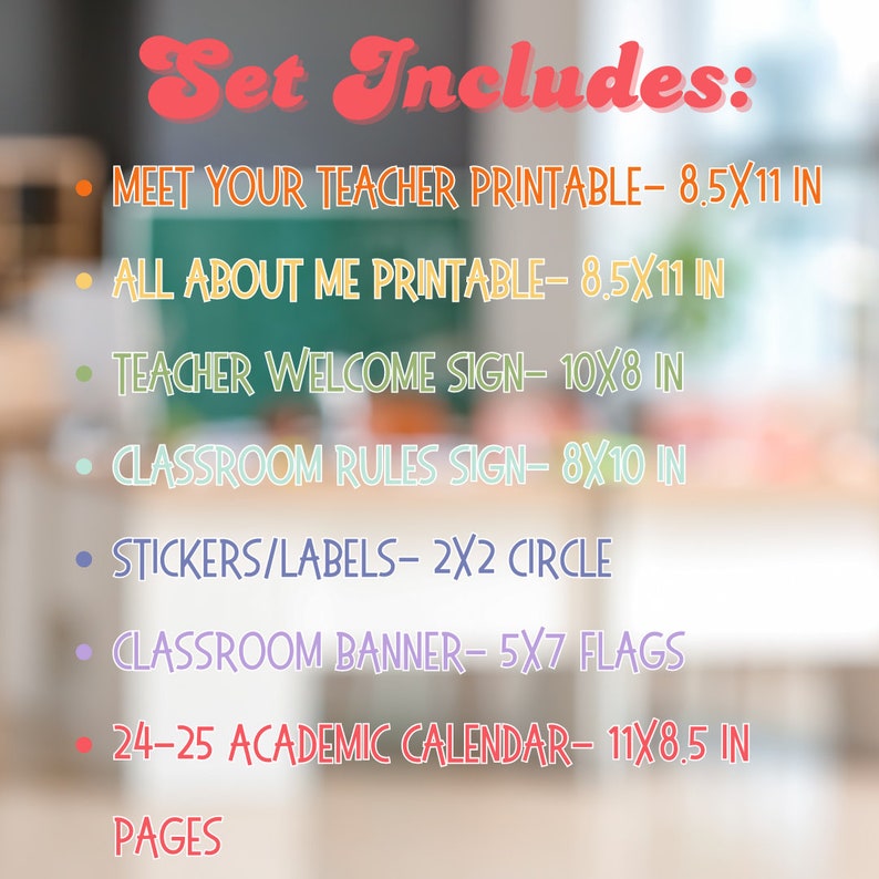 Back to School Printables Bundle Set of 7 Printable Templates for ...