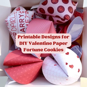 DIY Valentine Fortune Cookie Papercraft, Printable Love Notes (PDF ...