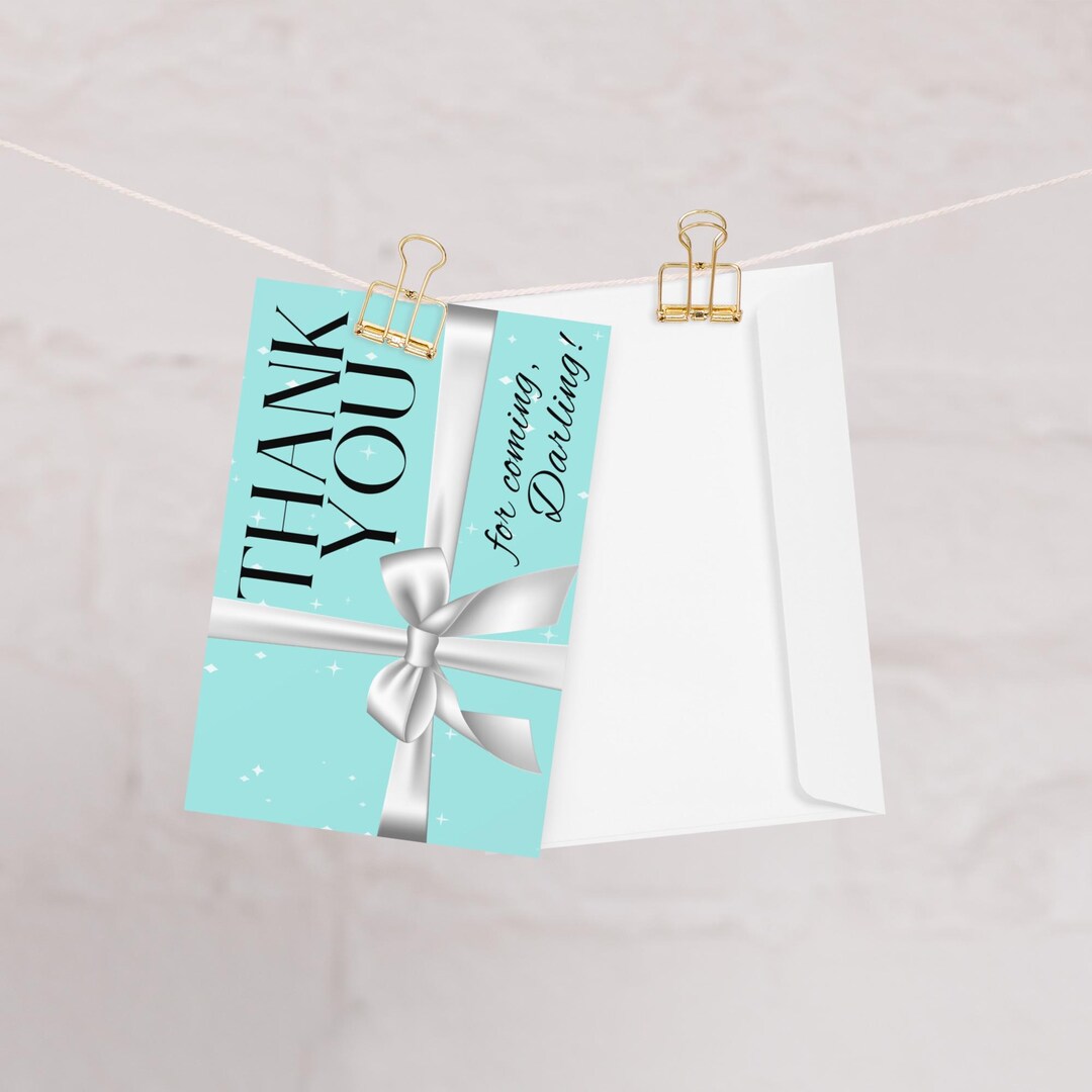 Little Blue Box Theme Thank You Card- PDF File Download - Etsy