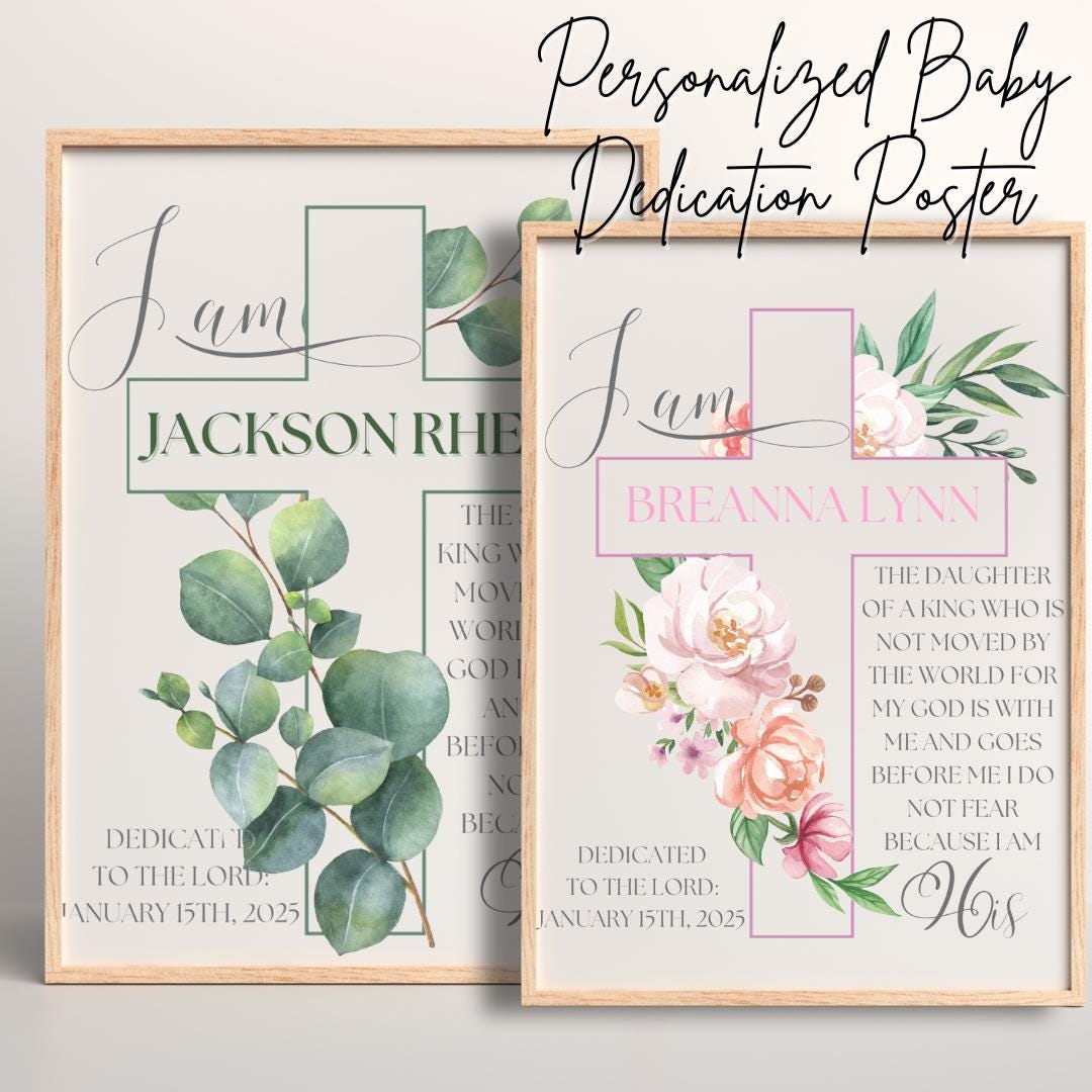 Personalized Baby Dedication Poster: Nursery Wall Art (printable) - Etsy