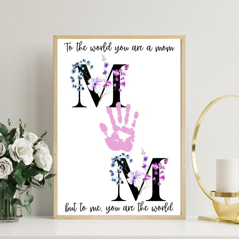 Mother's Day Printable Set of 4, Mother's Day Handprint Art Mothers Day ...