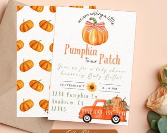 Editable, Fall Baby Shower Invitation, Boy, Girl, Halloween Baby Shower ...