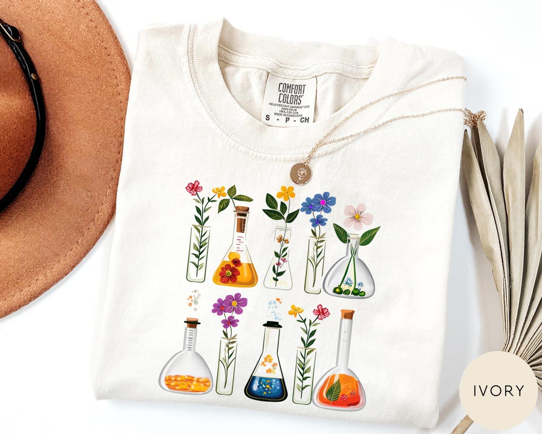 Comfort Colors Floral Science Teacher Shirt, Chemist Lab Tee - Etsy
