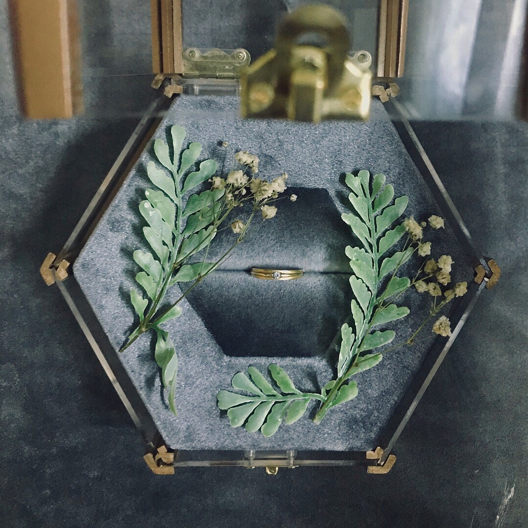 Personalized Hexagonal Wedding Ring Box, Wedding Ring Box, Hexagonal ...