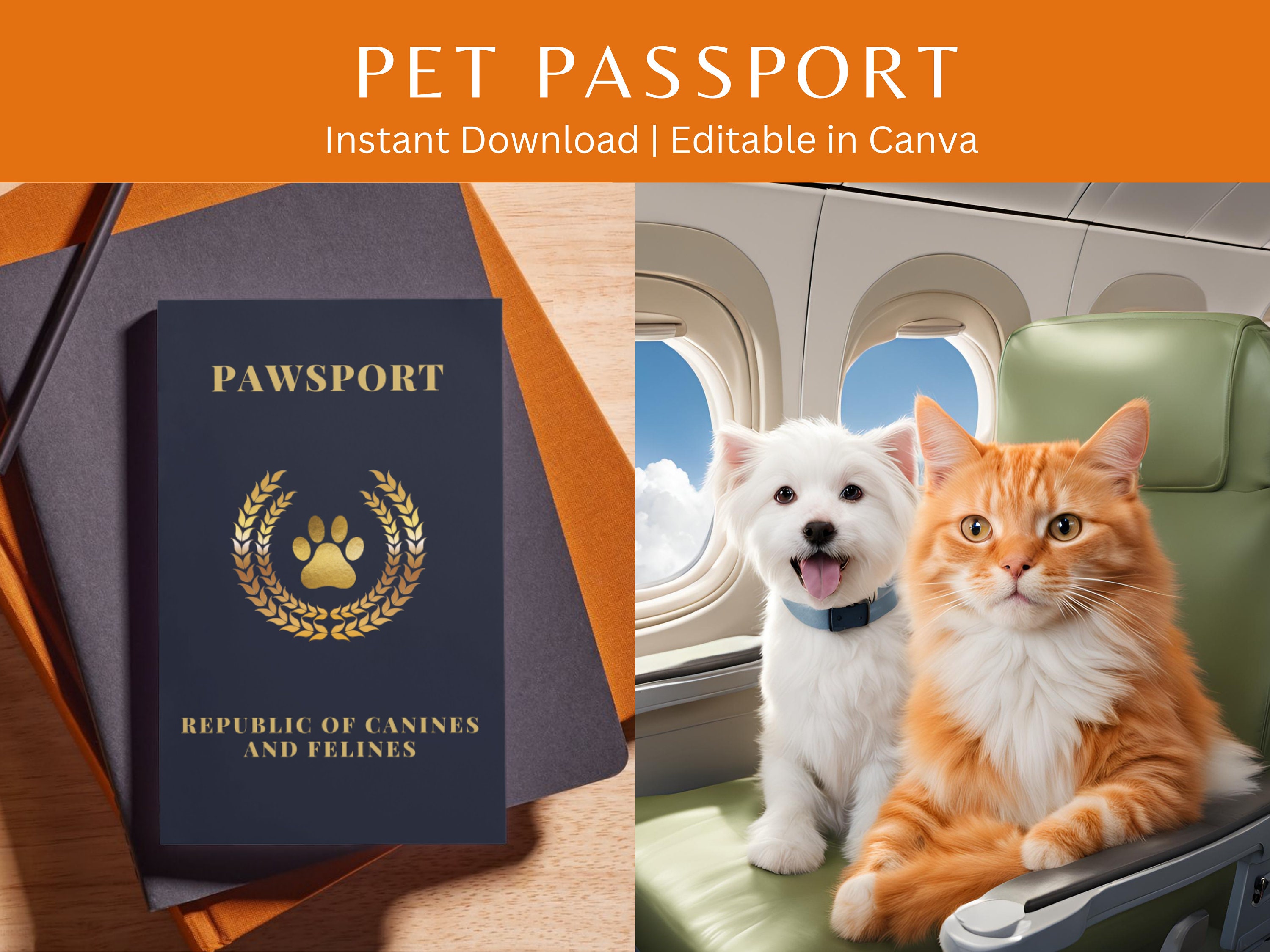 Digital/printable Pet Passport, Pet Health Record, Vaccination Record ...