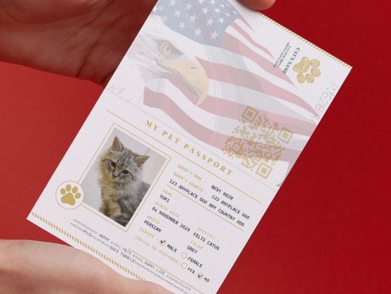 Digital/printable Pet Passport, Pet Health Record, Vaccination Record ...