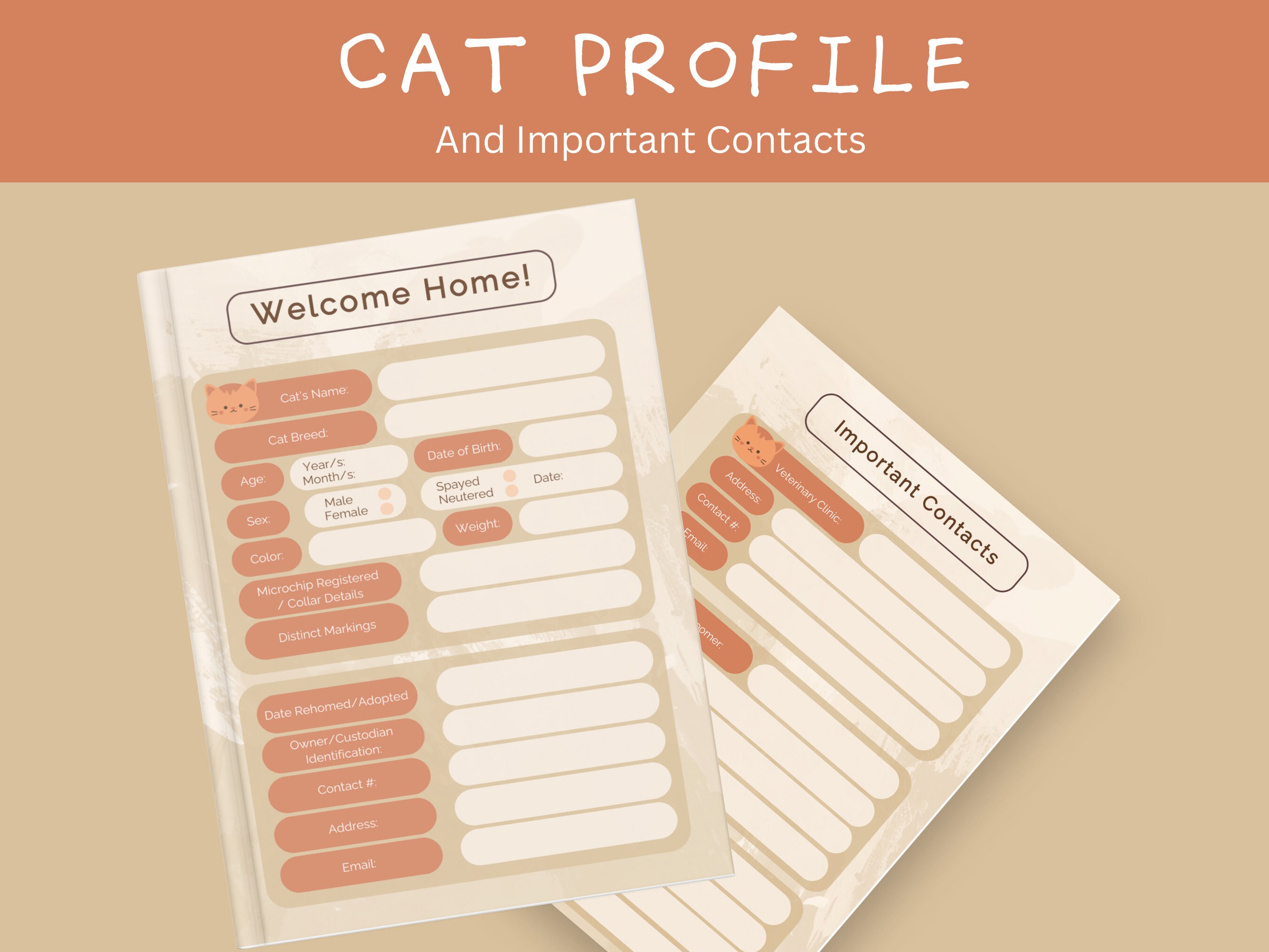 Printable Cat Planner, Cat Vaccination Guide, Cat Care Planner, Cat ...