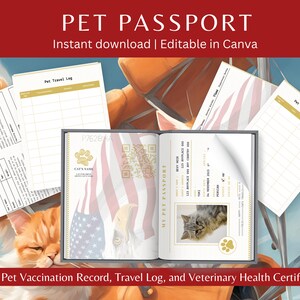 Digital/printable Pet Passport, Pet Health Record, Vaccination Record ...