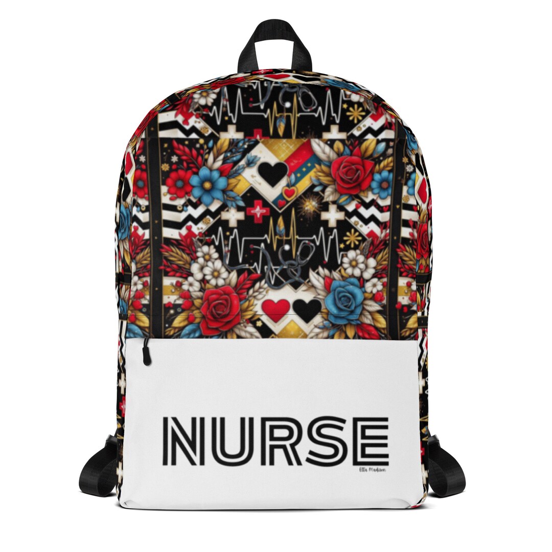 Red and Black Nurse Backpack Nurse Travel Backpacks Gifts Custom Laptop ...