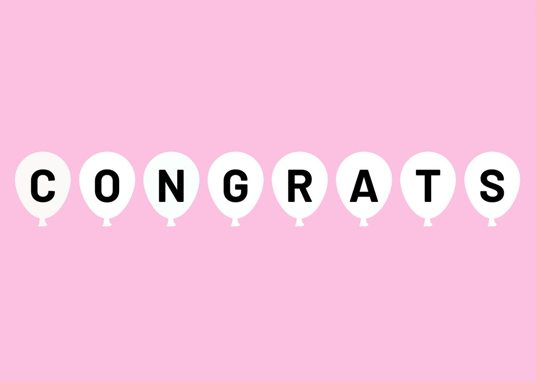 Aesthetic Congratulations Card - Etsy