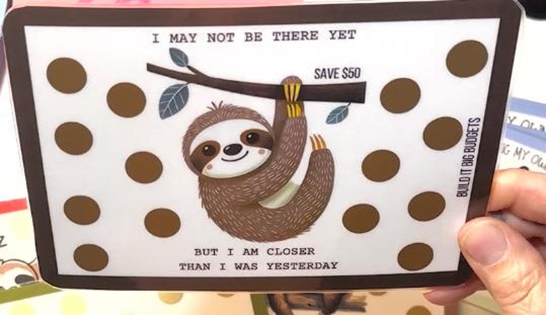 Digital Download- Sloth Motivation Savings Challenge - Etsy