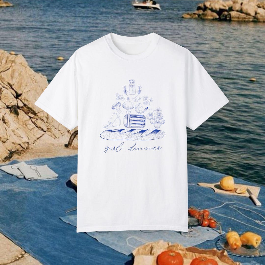 Girl Dinner Food Pyramid Tee - Etsy