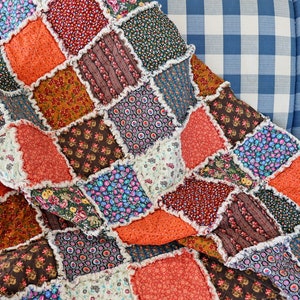 Colonial Reproduction Rag Quilt. Lap Quilt. Civil War Reproduction ...