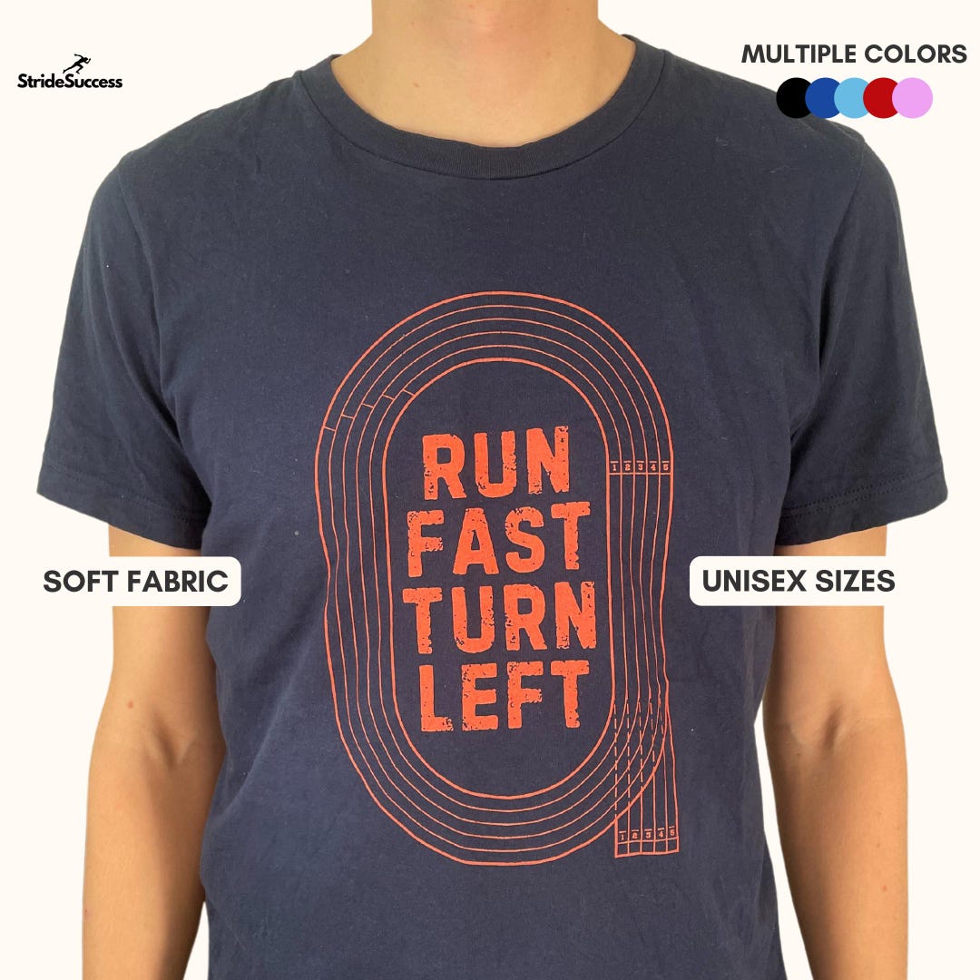 Run Fast Turn Left T-shirt: Track & Field Graphic Tee - Etsy