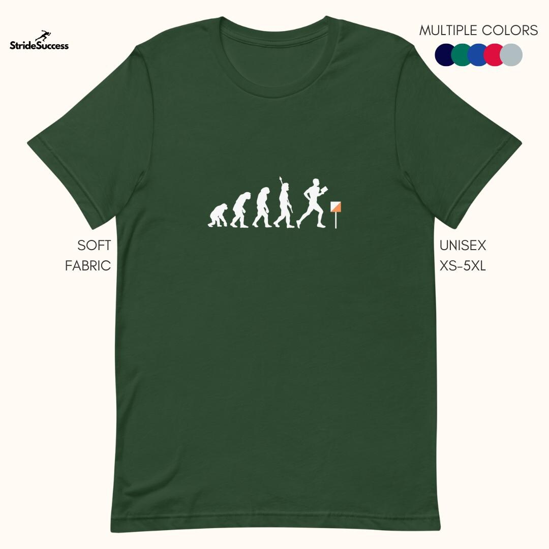 Orienteering T-shirt: Human Evolution - Funny Orienteering Shirt ...