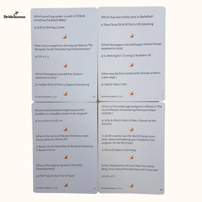 The Orienteering Quiz: Trivia Card Game With 297 Orienteering Questions ...