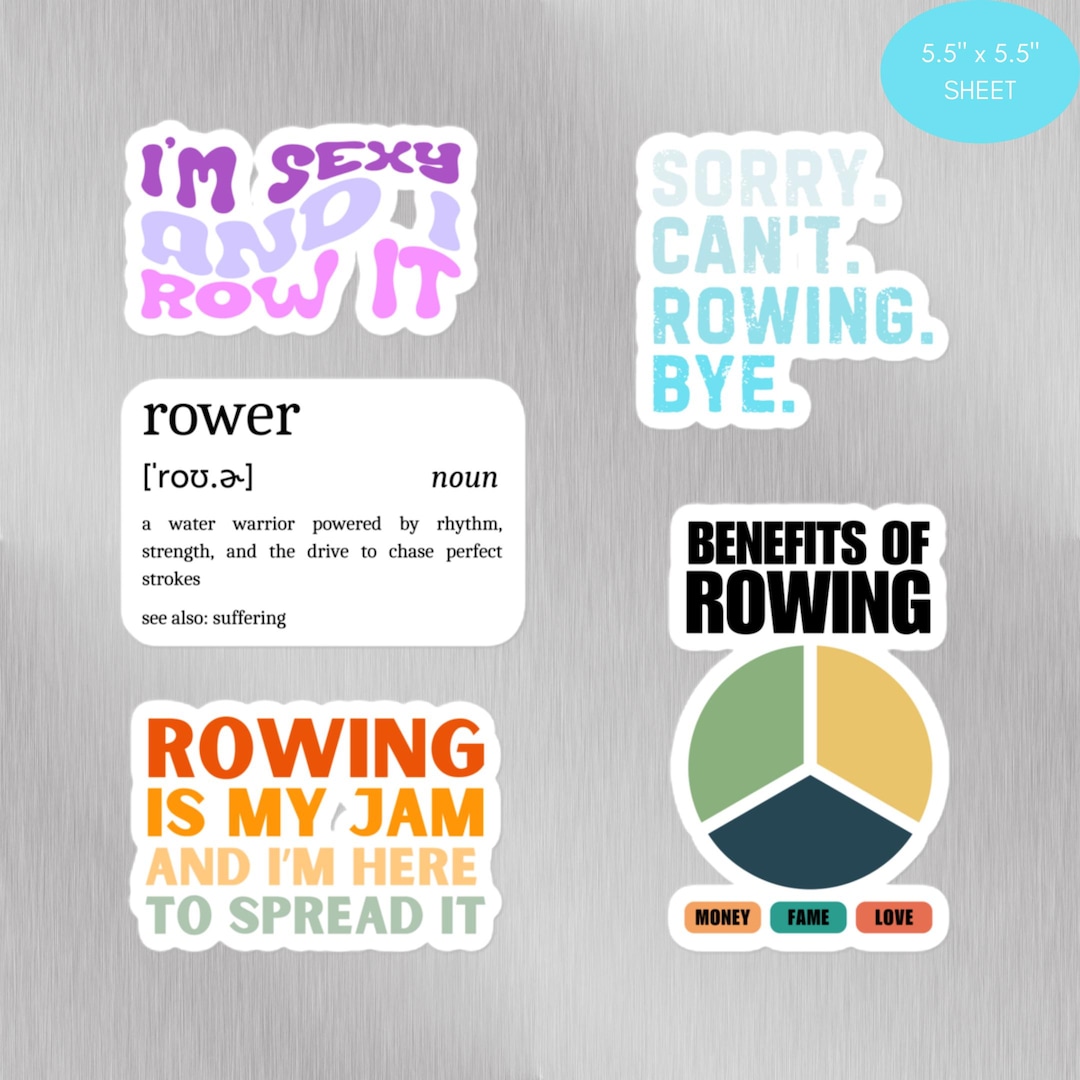 Rowing Vinyl Sticker Pack: Funny Rower Gift, Laptop Stickers - Etsy