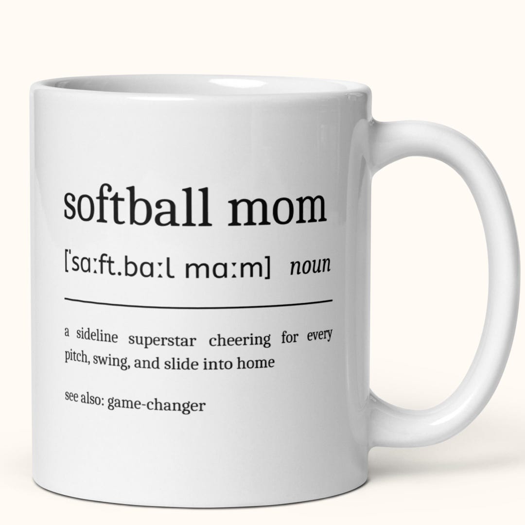 Softball Mom Definition Mug, Funny Gift for Softballer Mom, Softball ...