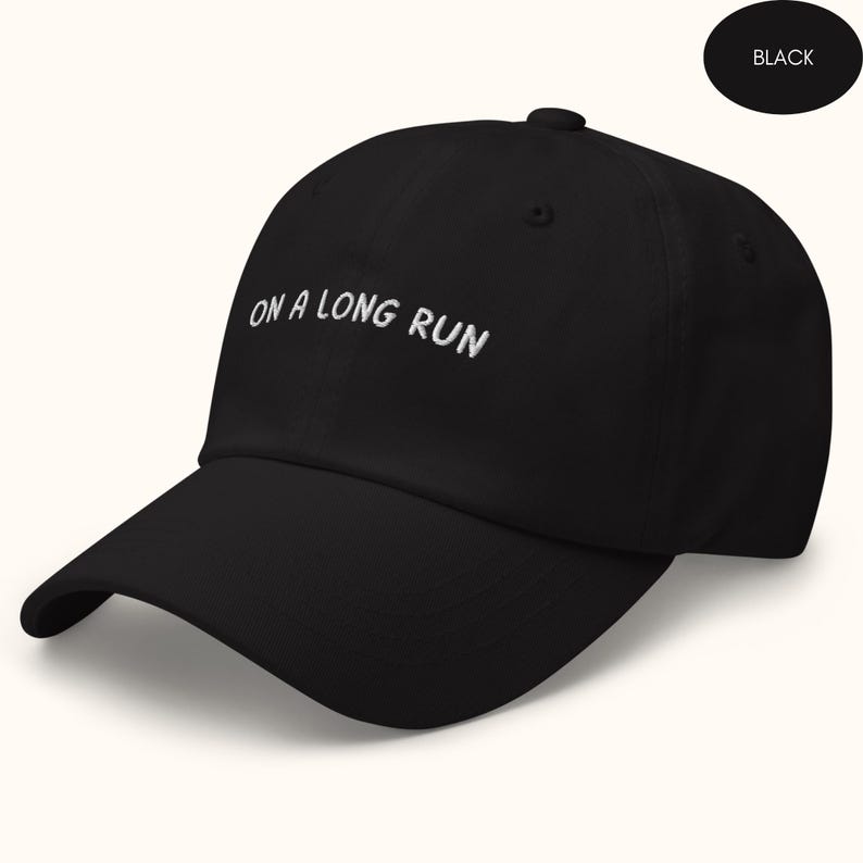 On A Long Run Embroidered Running Cap, Gift Idea for Marathon Runner ...