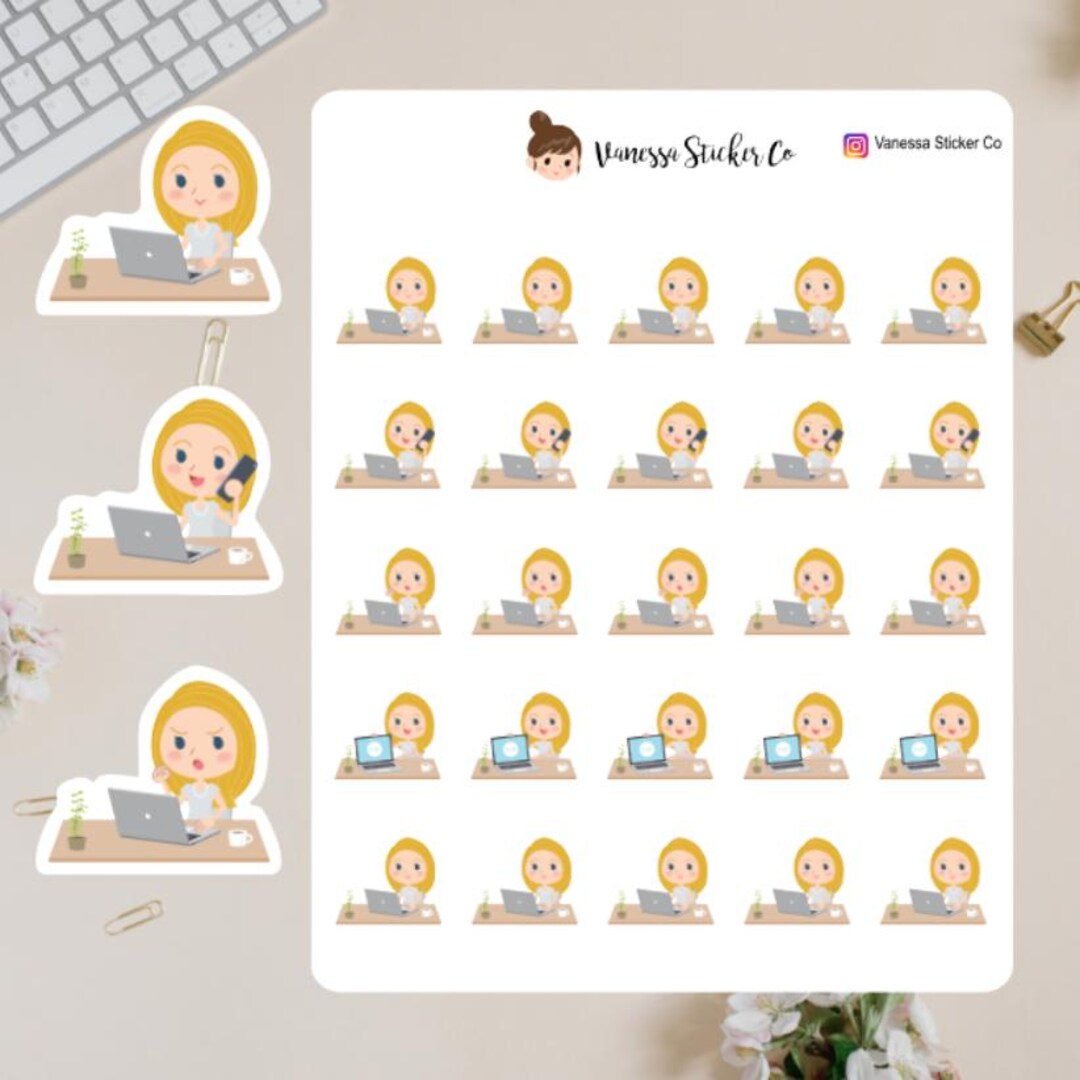 Work Planner Stickers, Character Planner Stickers, Brittany Character ...