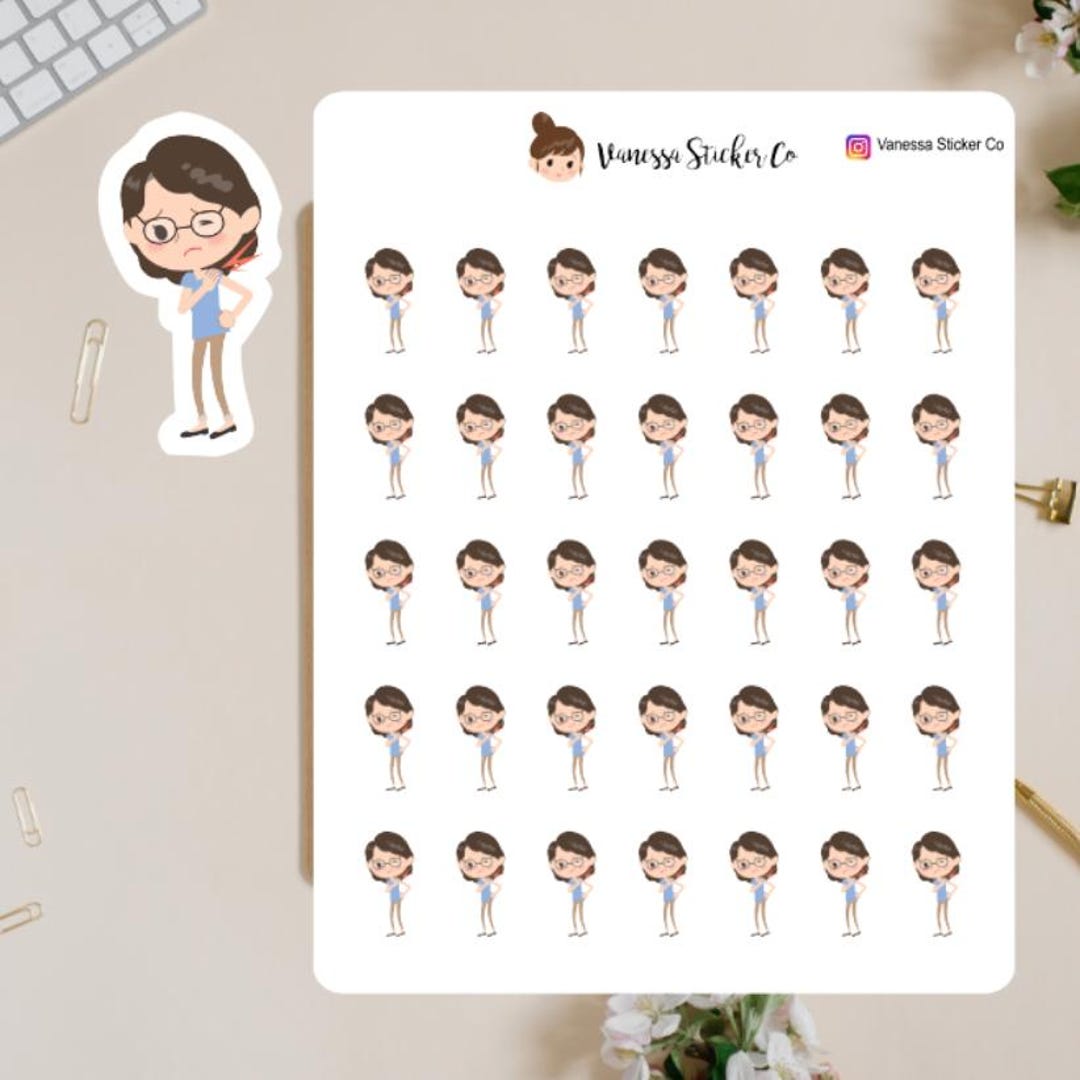 Shoulder Pain Stickers, Character Planner Stickers, Jennifer Character ...