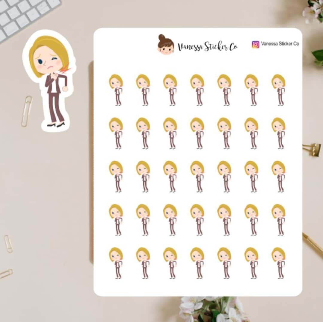 Shoulder Pain Stickers, Character Planner Stickers, Rebecca Character ...