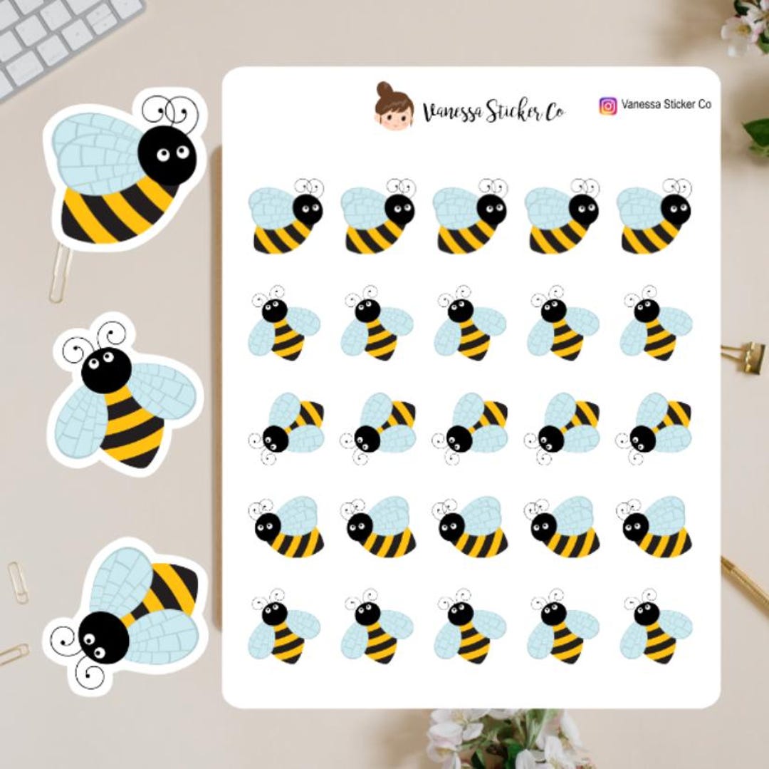 Spring Bee Stickers, Bee Stickers, Bee Planner Stickers - Etsy