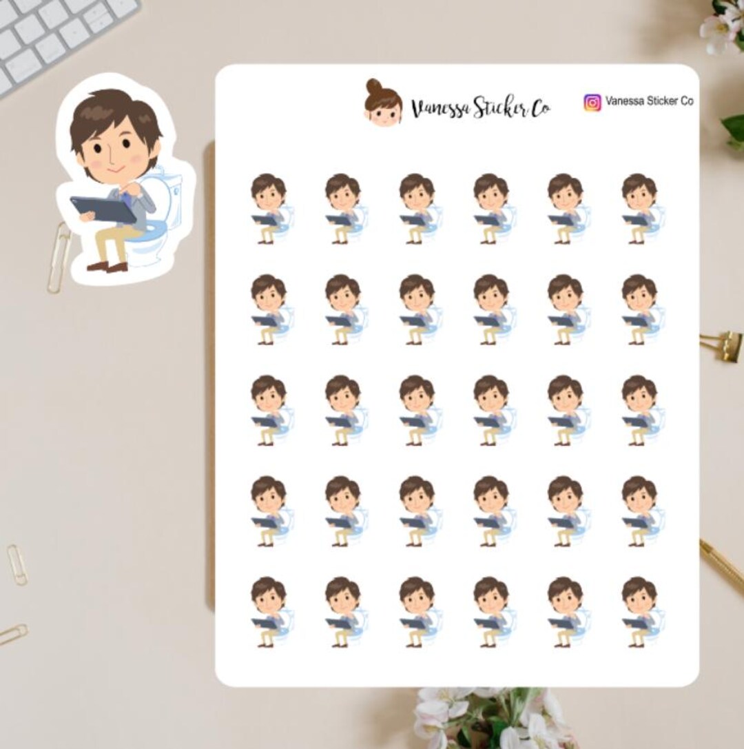 Husband Pooping Stickers, Mark Pooping Stickers , Dad Planner Stickers ...
