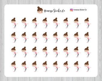40 Cute Sneezing/sick/poorly/hayfever/allergies Girl Planner Stickers ...