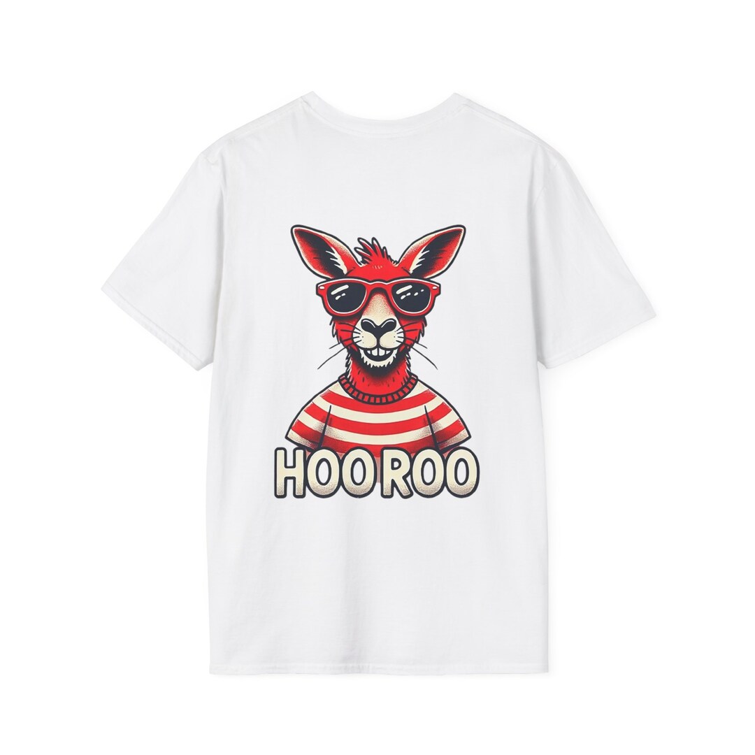 Hoo Roo T-shirt, Kangaroo, Sunglasses, Casual Wear, Humorous Design ...