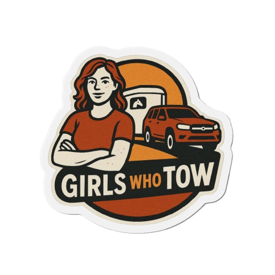 Die-cut Magnets for Girls Who Tow, Cute Towing Magnet, Vehicle Towing ...