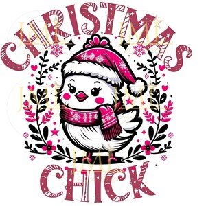 Christmas Chick PNG, Cute Christmas Chick SVG Clipart, Santa Hat Chick ...