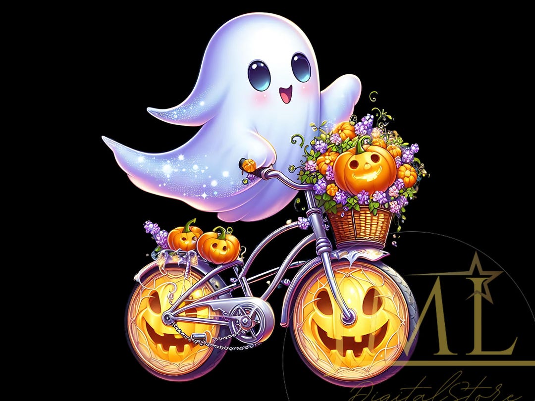 Ghost Bike Png, Halloween Ghost Svg, Pumpkin Bike Pdf, Cute Ghost Gpg ...