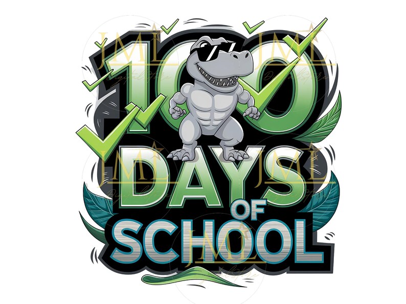100 Days of School Dinosaur Design for Kids Cool Cartoon T-rex With ...