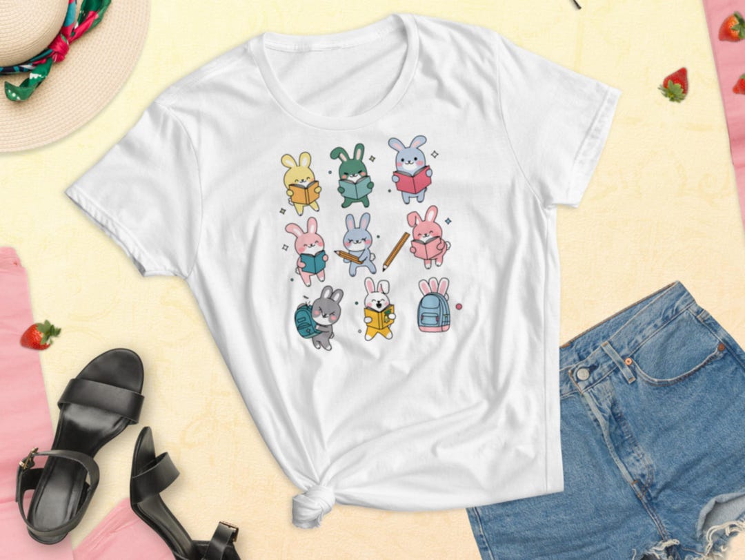 Cute Kawaii Bunny School PNG, Back to School Rabbit Clipart,cute Study ...