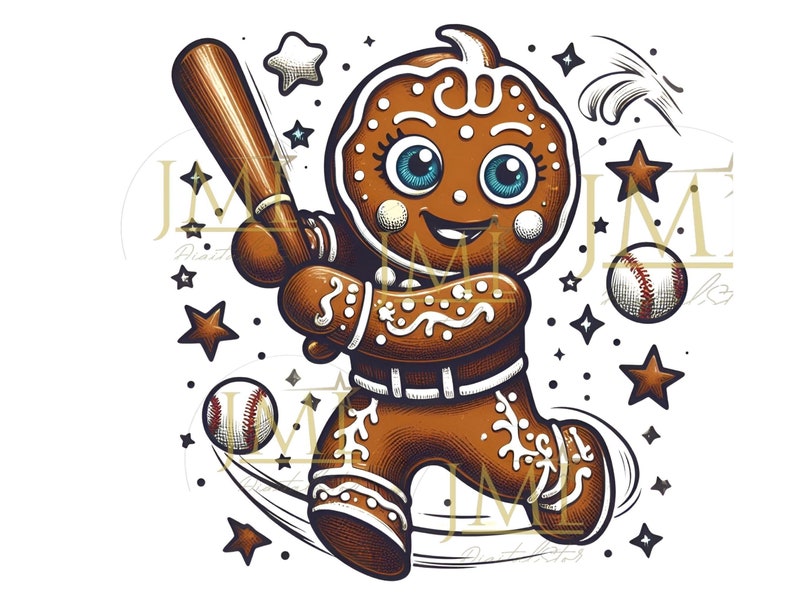 Gingerbread Baseball Christmas SVG Festive Gingerbread Man With Santa ...