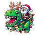 Funny Santa Riding T-rex Dinosaur Christmas PNG, Cool Santa on Dinosaur ...