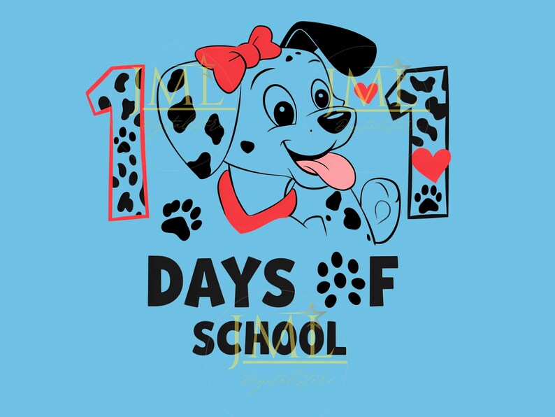 101 Days of School Dalmatian Dog Design Png-back to School Celebration ...