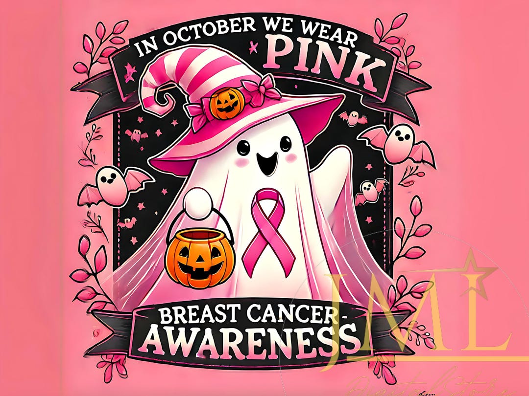 Breast Cancer Svg,pink Halloween Ghost,breast Cancer Awareness,october ...