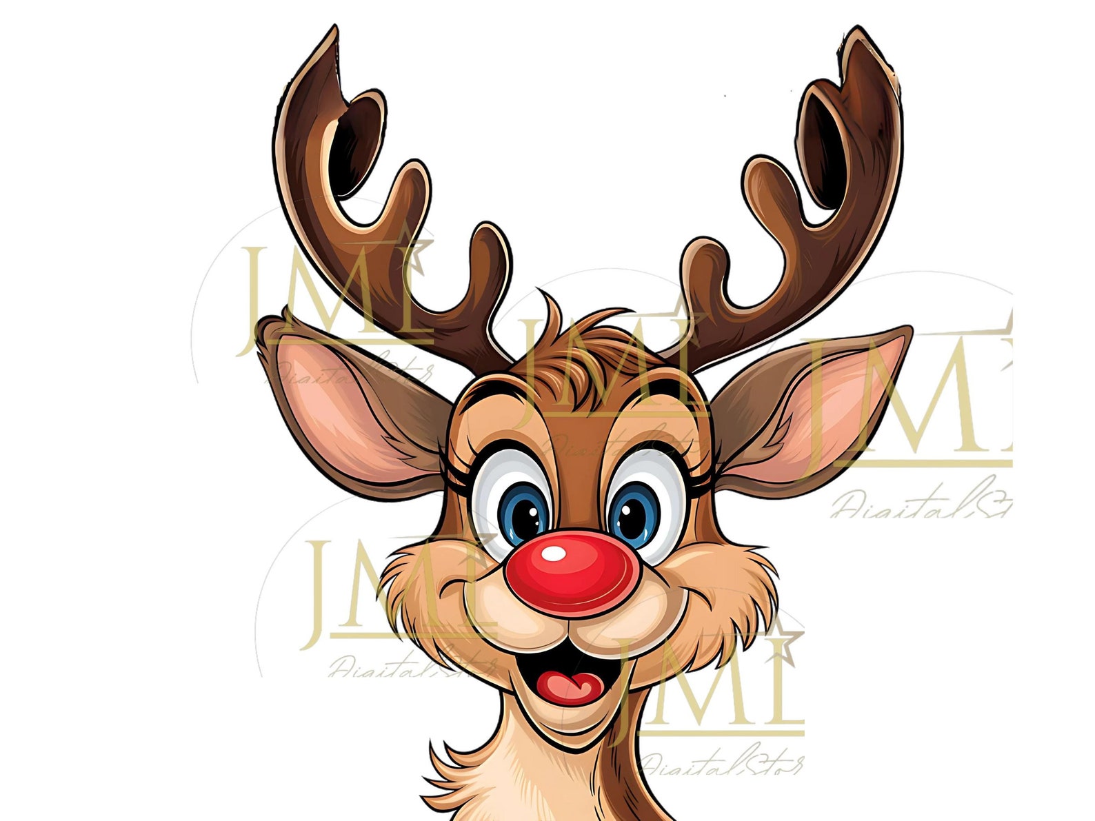 Cute Reindeer Face Christmas Png,reindeer Svg, Christmas Png, Holiday ...