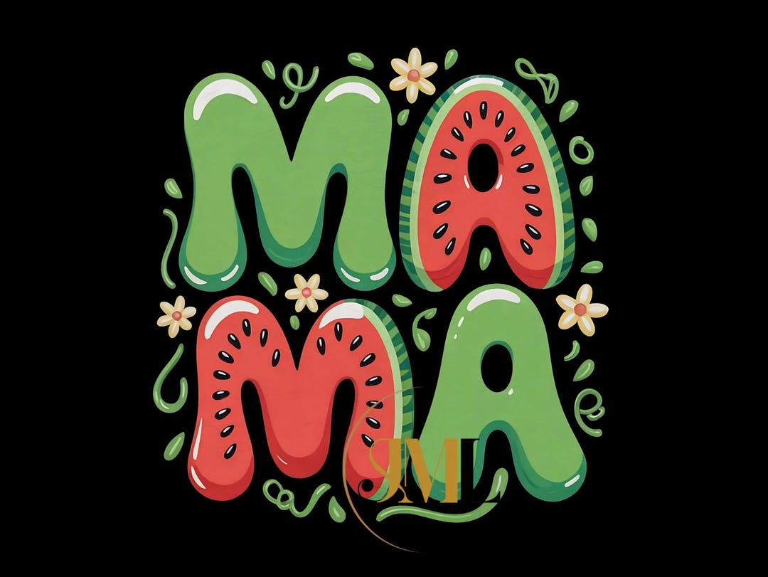 Cute Watermelon MAMA Letters PNG, Summer Mom Typography Clipart, Fruity ...