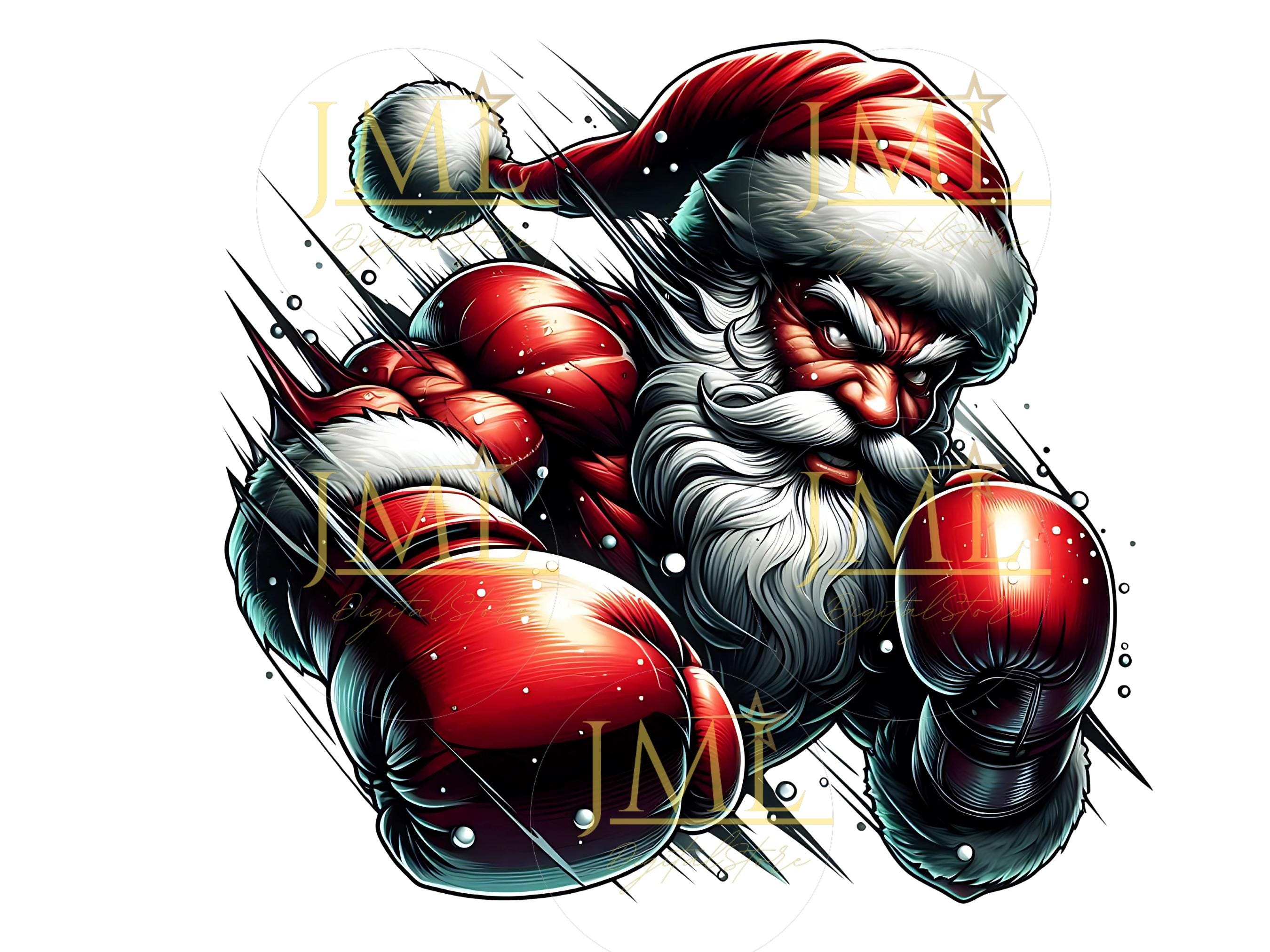 Christmas Boxing Santa Png Bold Christmas Design in PNG and Svg,santa ...