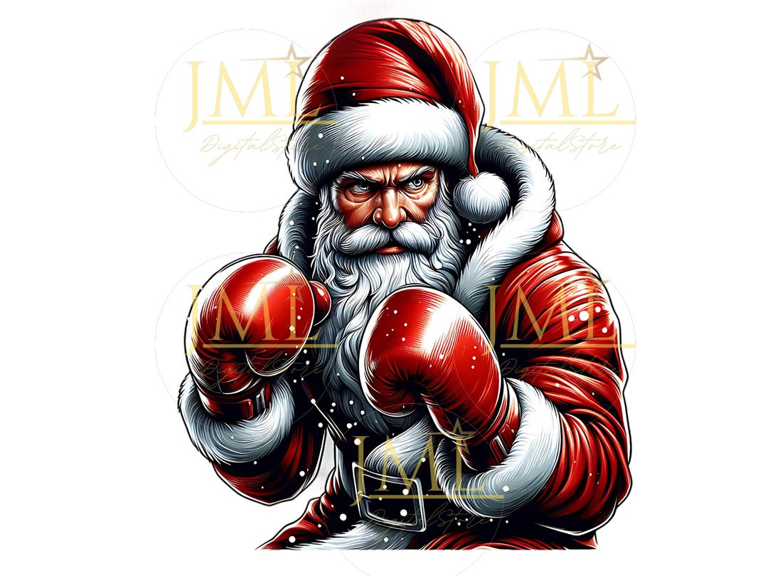 Christmas Boxing Santa Png Bold Christmas Design in PNG and Svg,santa ...