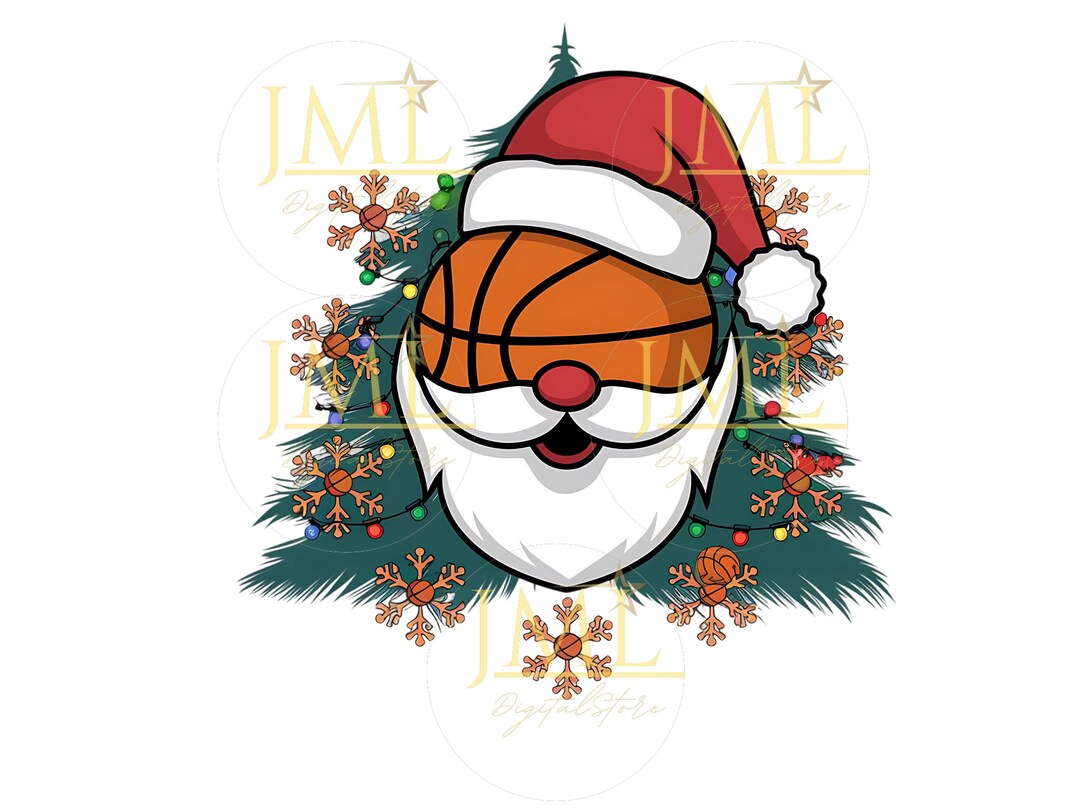 Basketball Santa Christmas Tree Design Png Festive Basketball Ornament ...