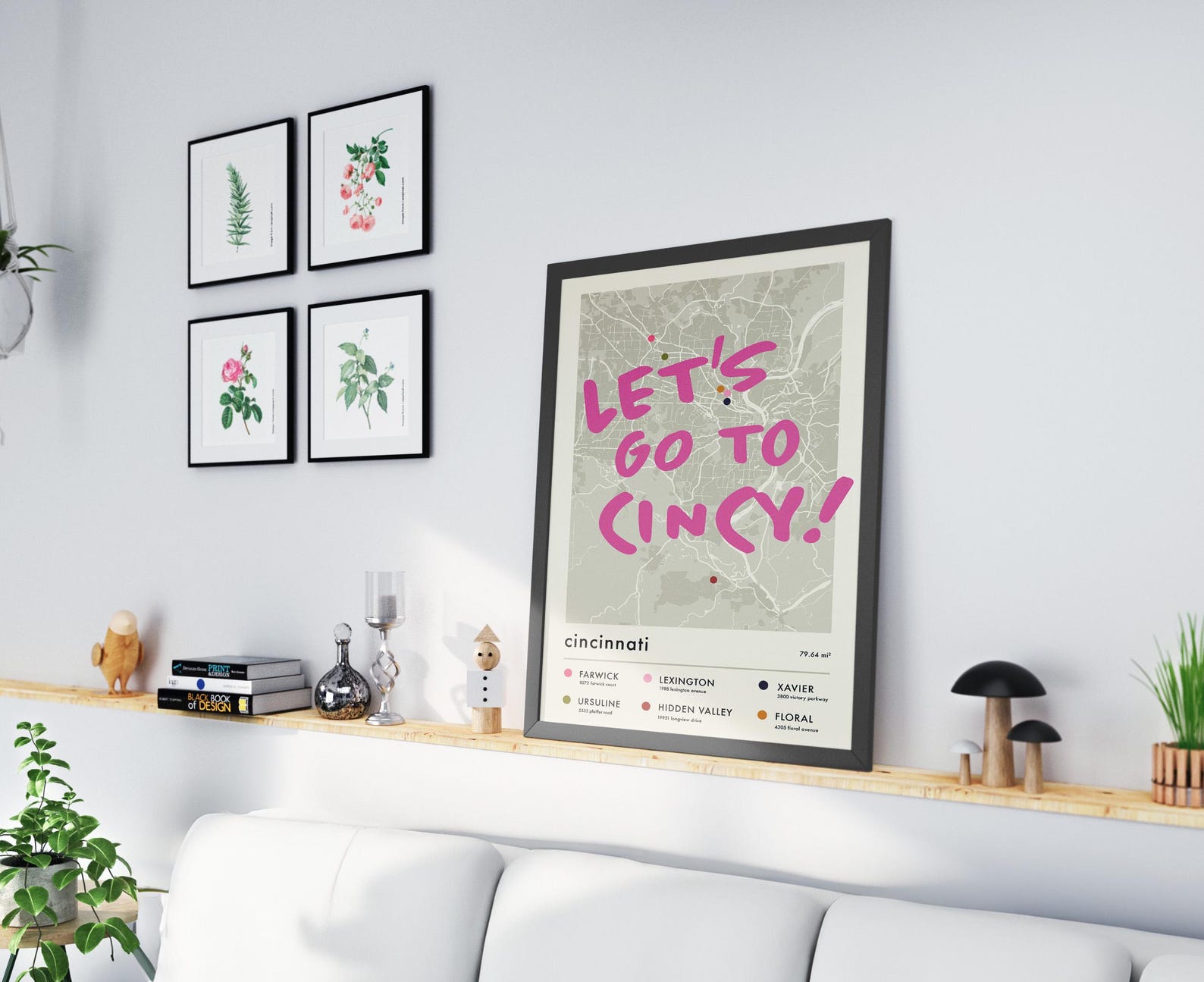 Custom City Map Wall Poster | "let's Go to Cincy" Wall Art | Digital ...